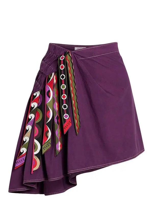 Emilio Pucci Asymmetric Printed Silk Mini Skirt - Violet