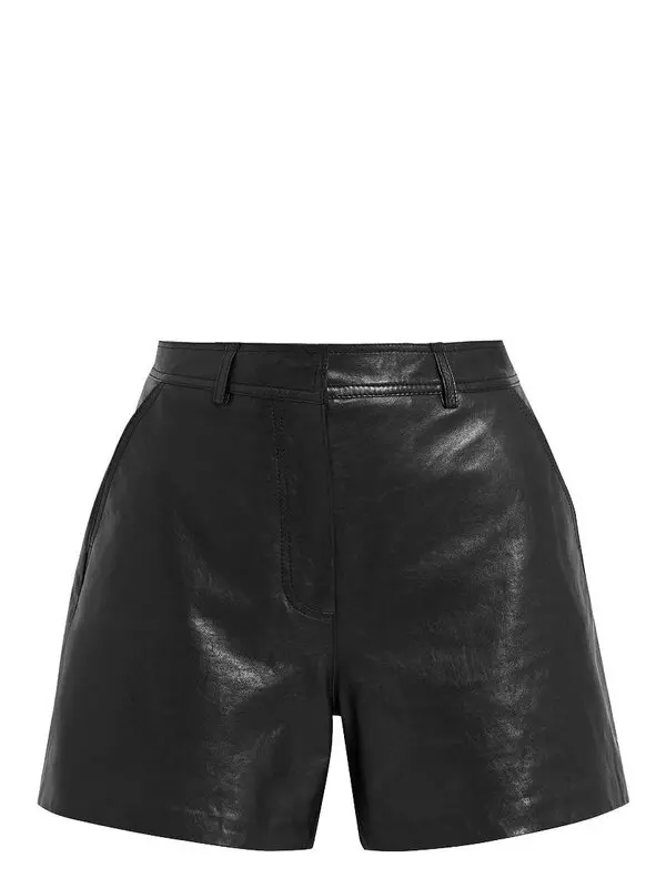 Max Mara Leather Shorts - Black