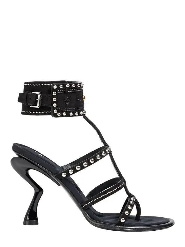Emilio Pucci Emilia Studded Suede Sandals - Black