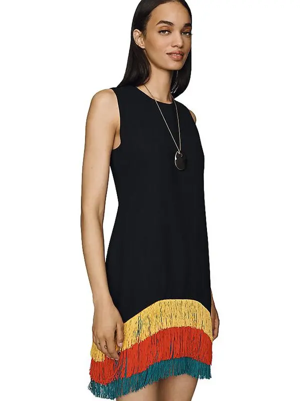 SIMONMILLER Bowie Fringe Mini Dress - Black