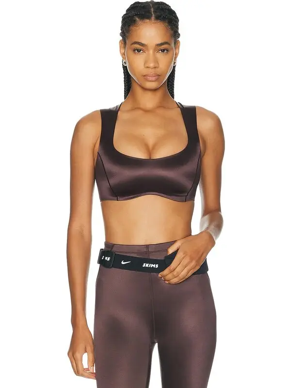 NIKESKIMS Shine Open Scoop Bra In Black - Phoenix