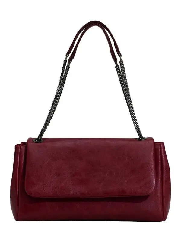 SUUD COLLECTION Milan Chain Leather Bag - Red
