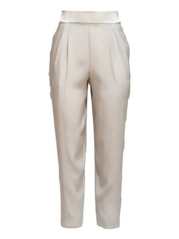 HELENE GALWAS Debbie Silk Blend Trousers - Silver