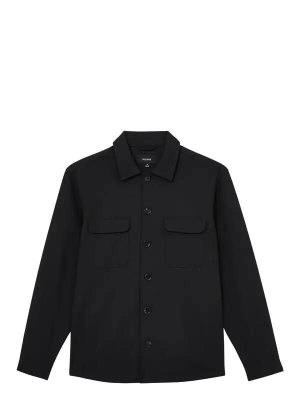 REISS Peshi Twin-pocket Button-through Overshirt - Navy