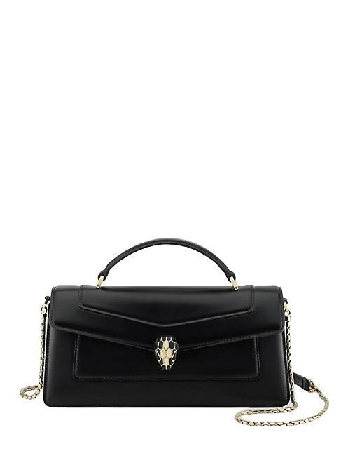 BVLGARI Serpenti Forever Elongated Top-handle Bag - Black