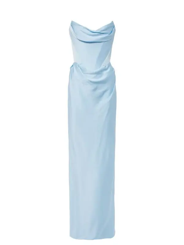 VIVIENNE WESTWOOD Galaxy Strapless Satin Gown - Blue