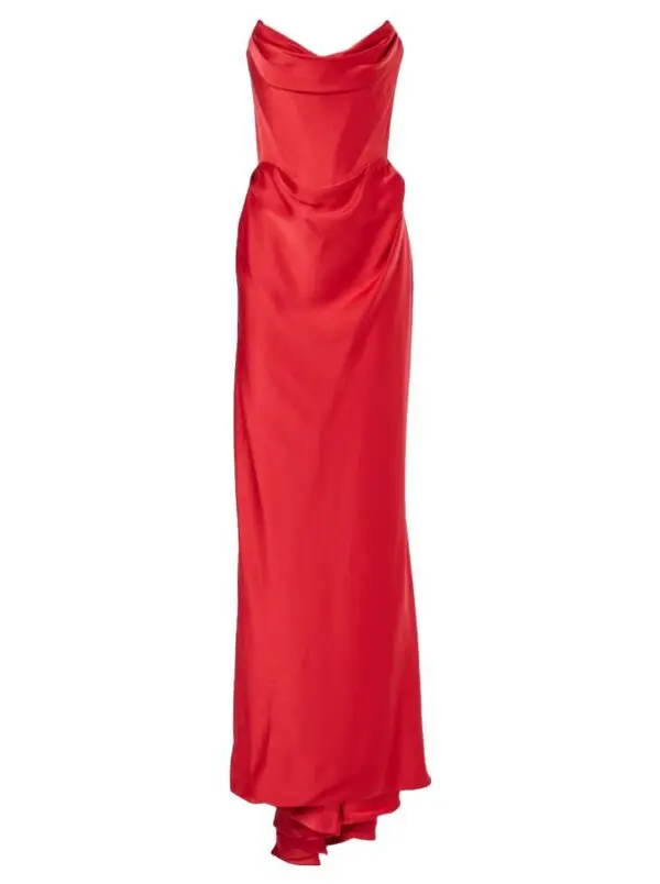 VIVIENNE WESTWOOD Off-the-shoulder Satin Gown - Red