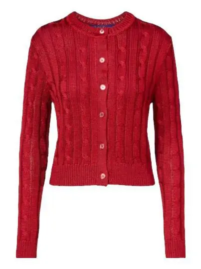 Ralph Lauren Cable-knit Silk Cardigan - Red