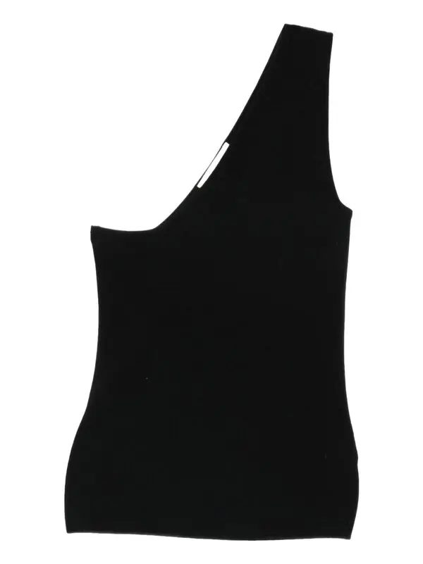 LISA YANG Asymmetric One-shoulder Sleeveless Top - Black