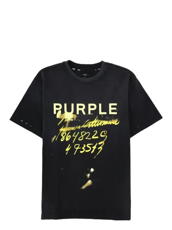 PURPLE BRAND Paint Logo T-shirt - Black