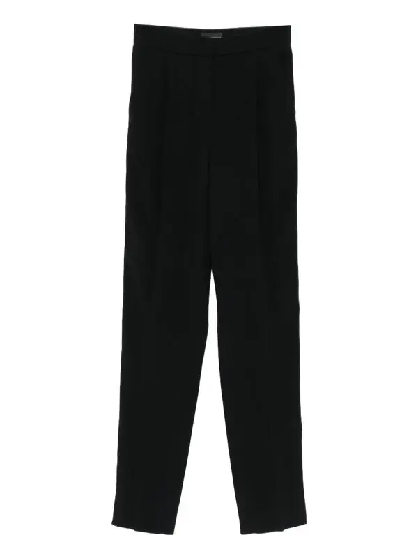 Emporio Armani Pleated Tapered Trousers - Black