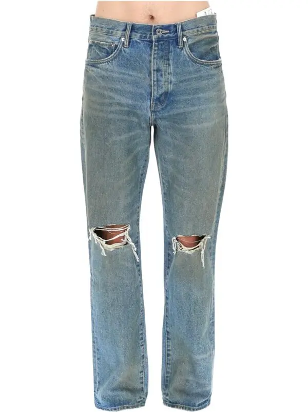 PURPLE BRAND Distressed Straight-leg Jeans - Gray