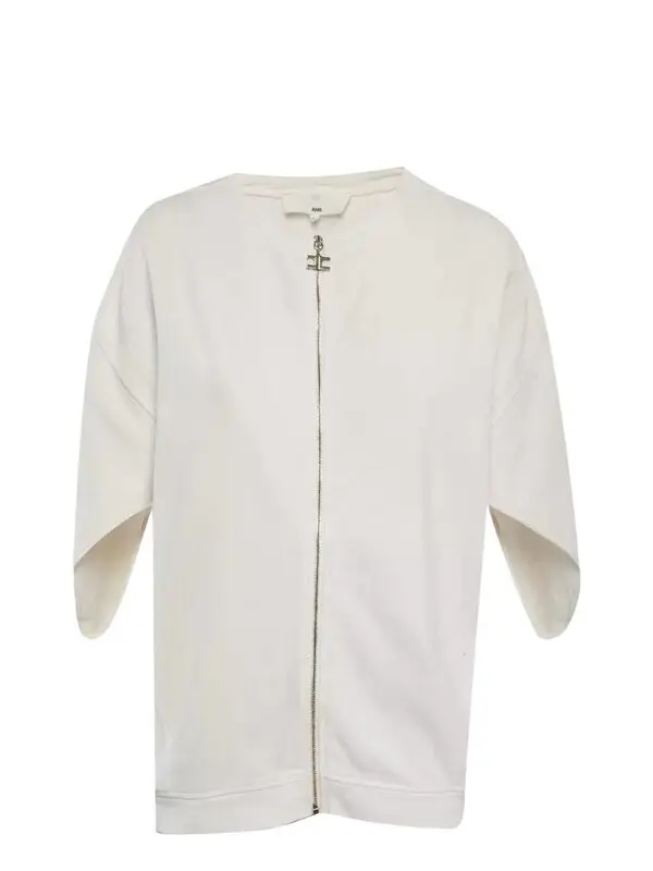 Elisabetta Franchi Oversized Zip-front Jacket - Neutrals