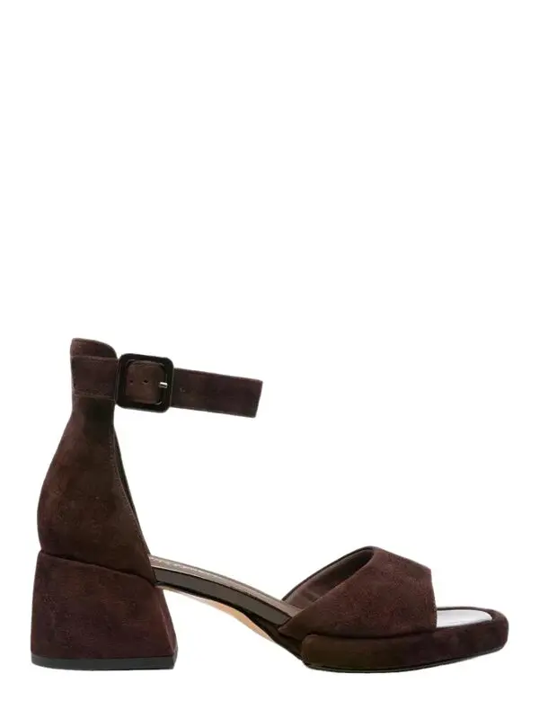 ADRIANNA FERETTI Buckle-fastening Block-heel Sandals - Brown