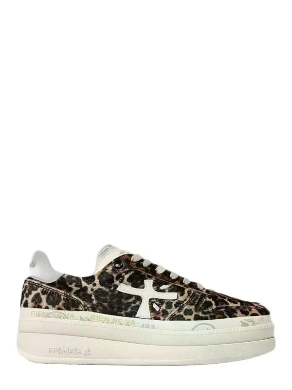 Premiata Leopard-print Platform Sneakers - Brown