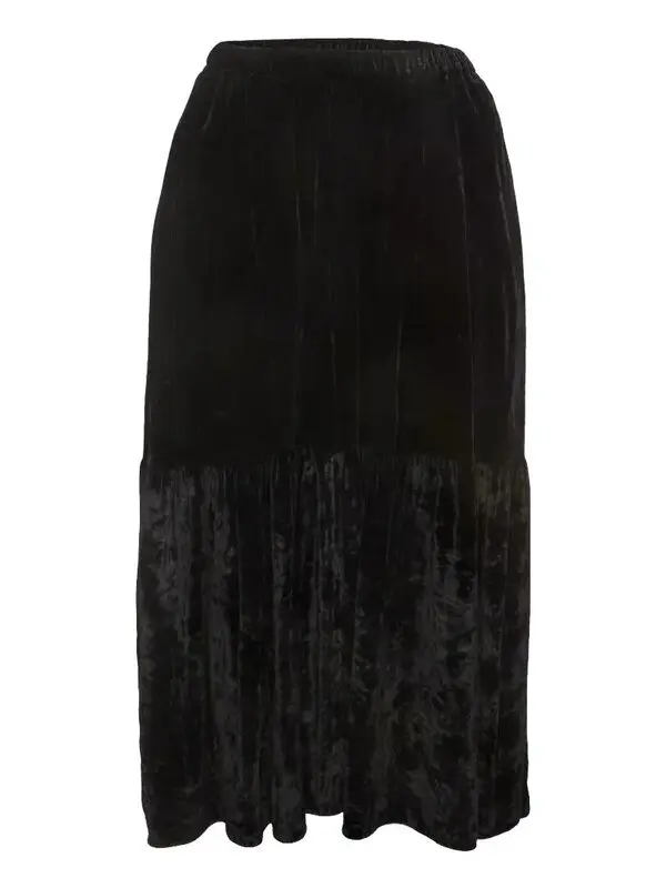Stella McCartney Velvet Tiered Midi Skirt - Black