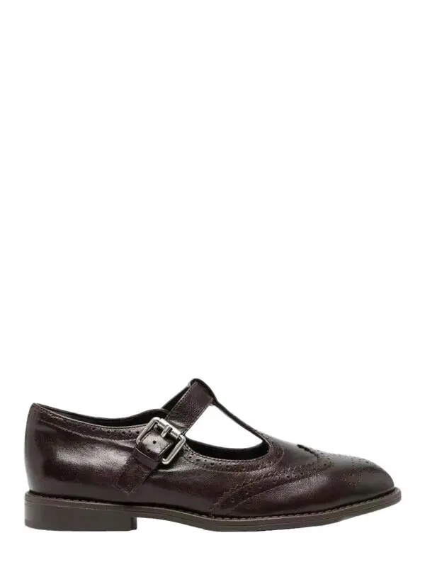 ADRIANNA FERETTI Adrianna Ferretti Brogue Detail T-bar Pumps - Brown
