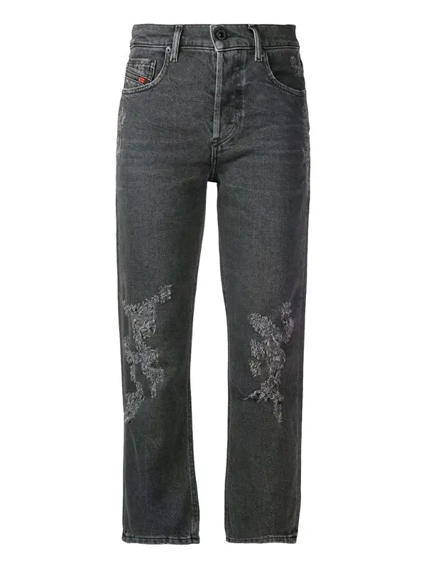 DIESEL® Cropped Slim Fit Jeans - Black