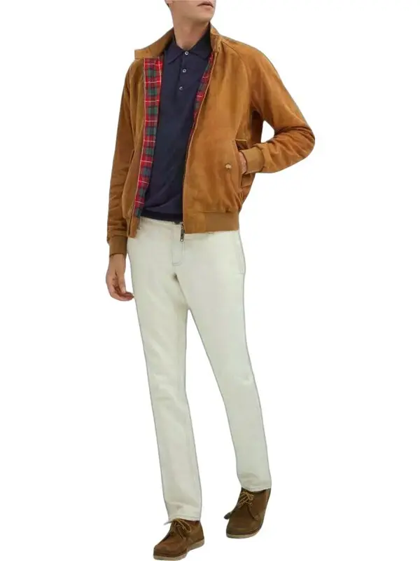 BARACUTA G9 Harrington Suede Jacket - Brown