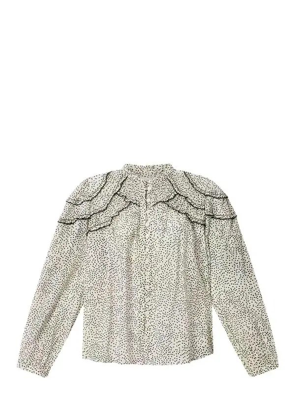 MARANT ETOILE Christa Polka-dot Cotton Top - Neutrals