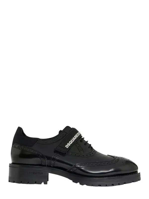Dsquared2 Leather Oxford Shoes With Lug Sole - Black