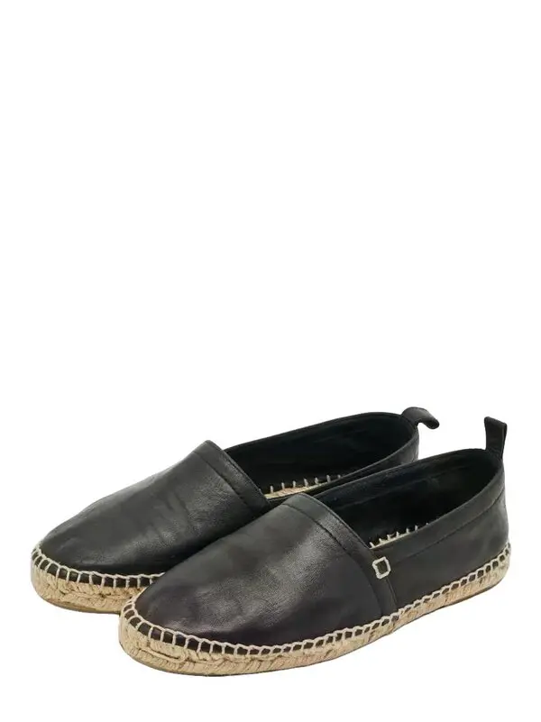 Loewe Leather Espadrille Flats - Black