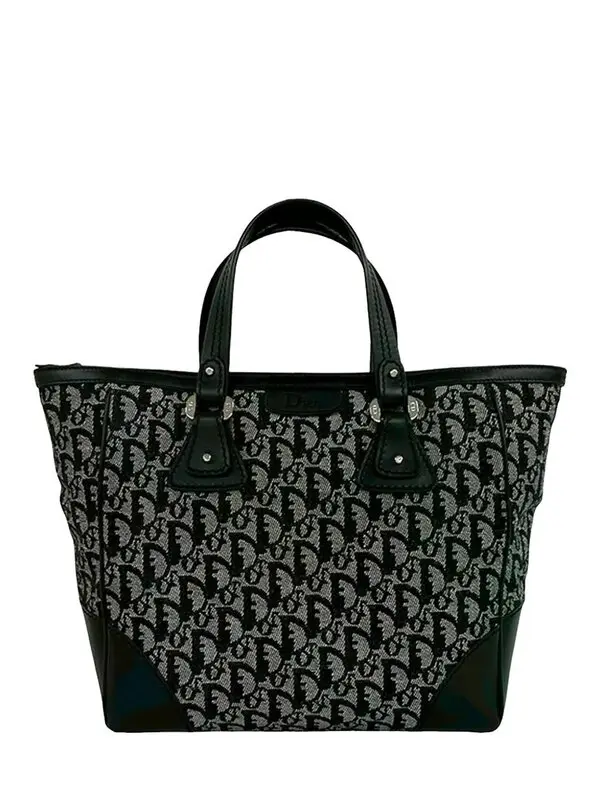 Dior Diorissimo Trotter Canvas Zip Tote Bag - Black