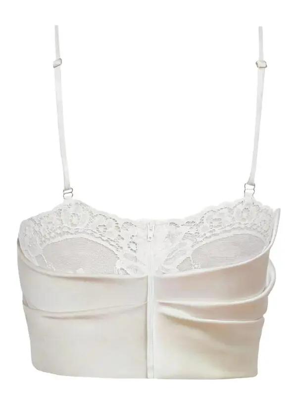 SEEN USERS Name Lace-trim Cropped Top - Neutrals