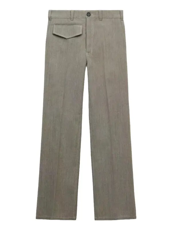 Marni Virgin Wool Micro-check Flared Pants - Grey