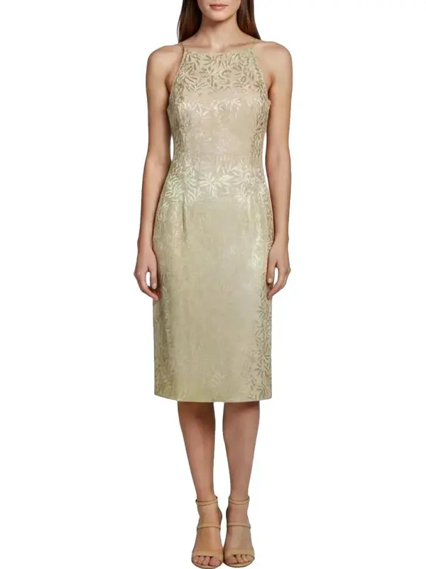 Escada Sleeveless Jacquard Midi Dress - Neutrals