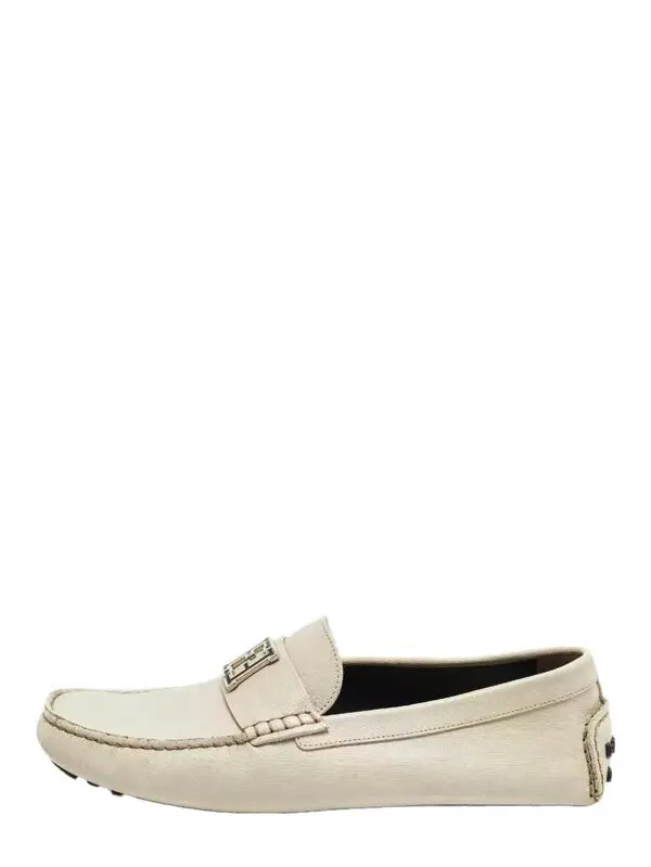Fendi Ff Logo Plaque Loafers - Neutrals