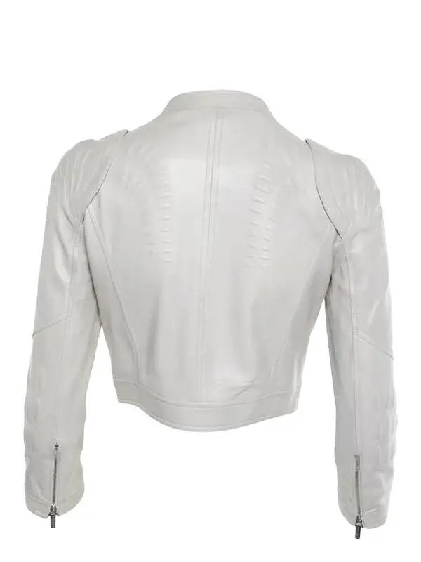 Celine Cropped Leather Jacket - White