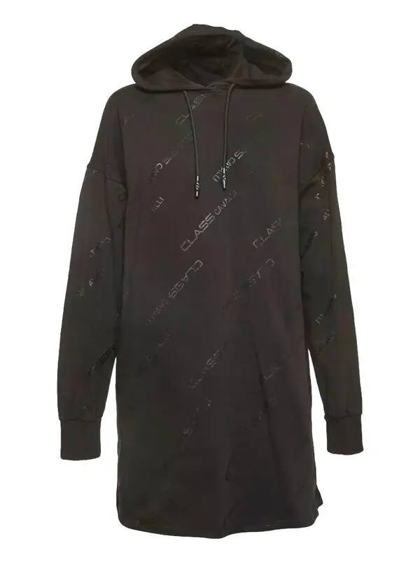 Roberto Cavalli Oversized Logo Print Hoodie - Black