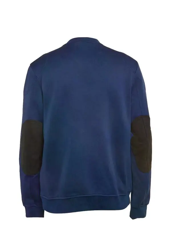 Versace Medusa Leather-trim Sweatshirt - Blue