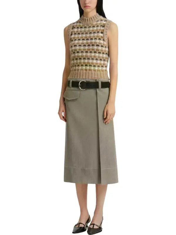 Marni Virgin Wool Midi Skirt - Grey