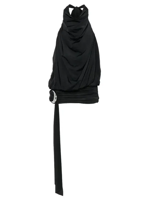 DE LA VALI Vida Ruched Detail Mini Dress - Black