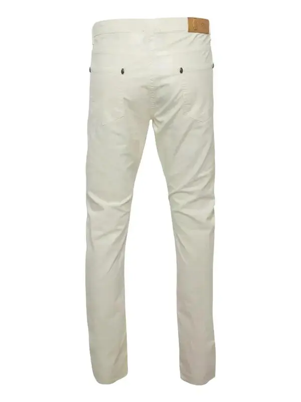Roberto Cavalli Cream White Slim Fit Trousers - Neutrals