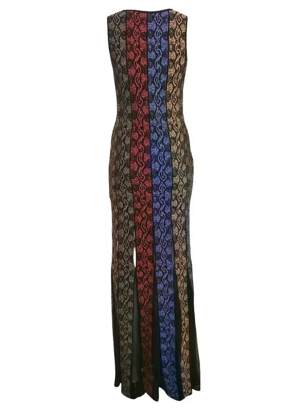 Roberto Cavalli Panelled Sleeveless Maxi Dress - Black