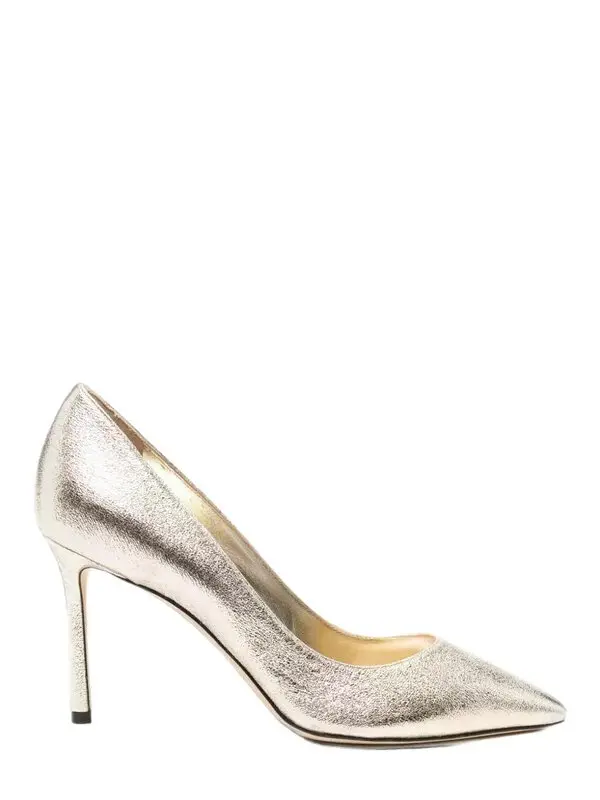 JIMMY CHOO Romy Metallic Leather Pumps - Gold