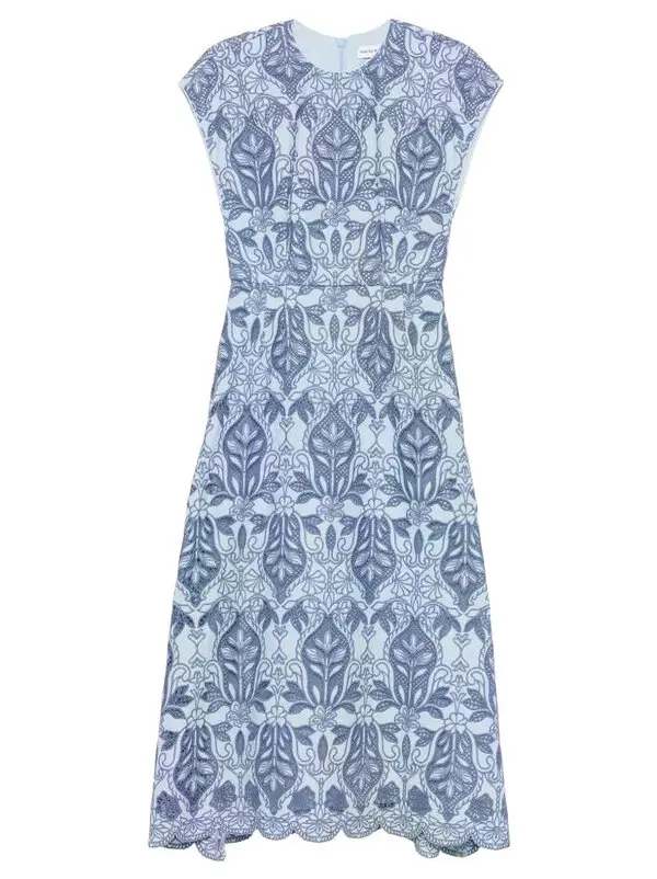 Rebecca Vallance Blooming Lanterns Embroidered Maxi Dress - Blue