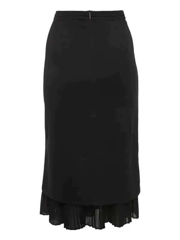 Max Mara Plissé-trim Pencil Midi Skirt - Black