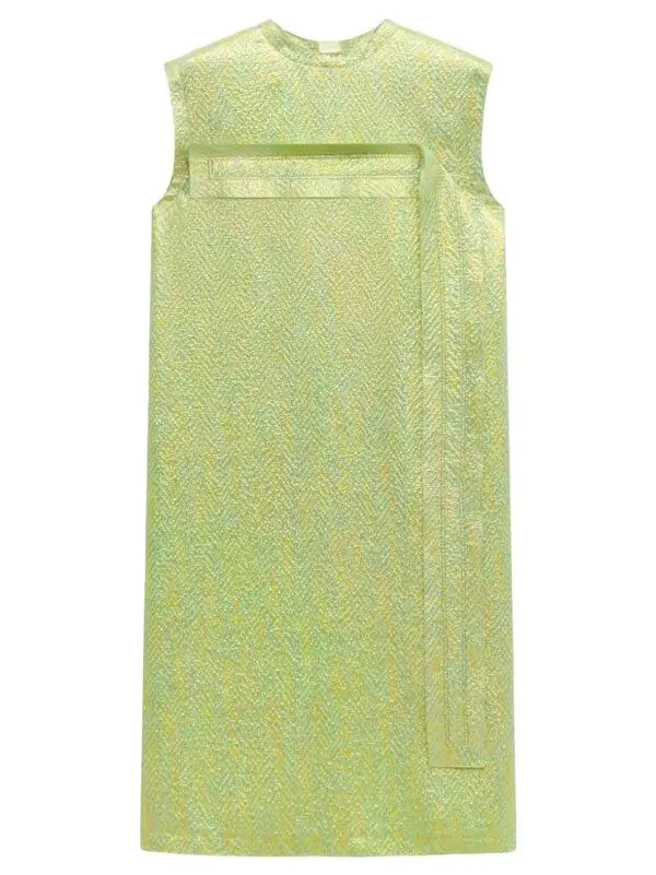Marni Silk Cloqué Dress With Bloomline Print - Green