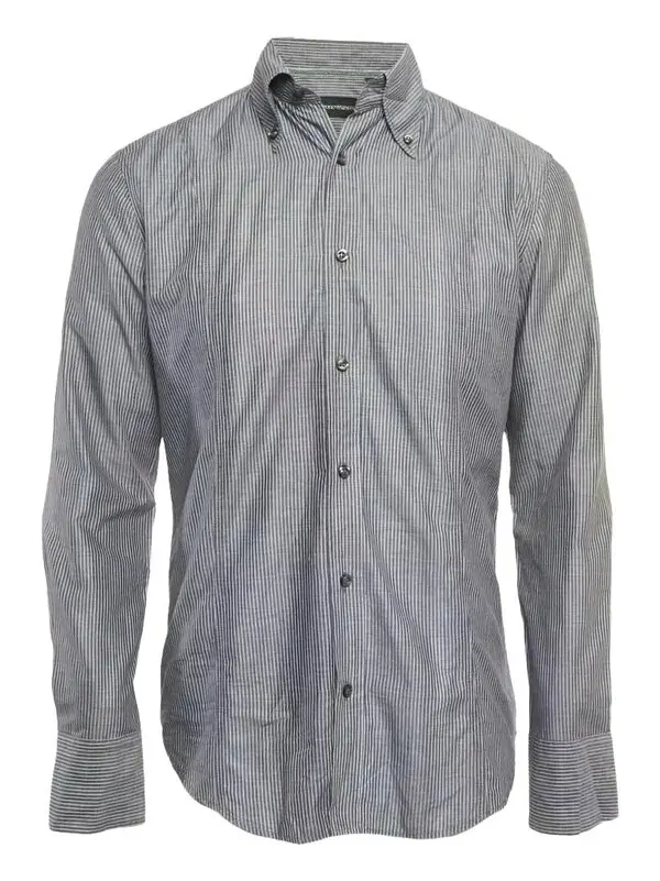 Emporio Armani Striped Button-front Shirt - Grey