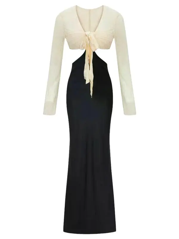 OCCLEUS Renee Maxi Dress With Lace Detailing - Black
