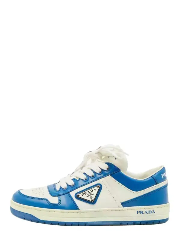 Prada Downtown Leather Sneakers - Blue