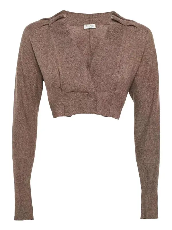 Brunello Cucinelli Cropped Knit Cardigan - Brown