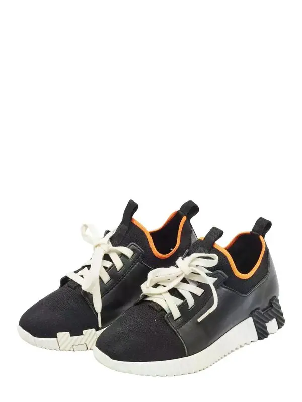 Hermès Leather Panel Sneakers - Black