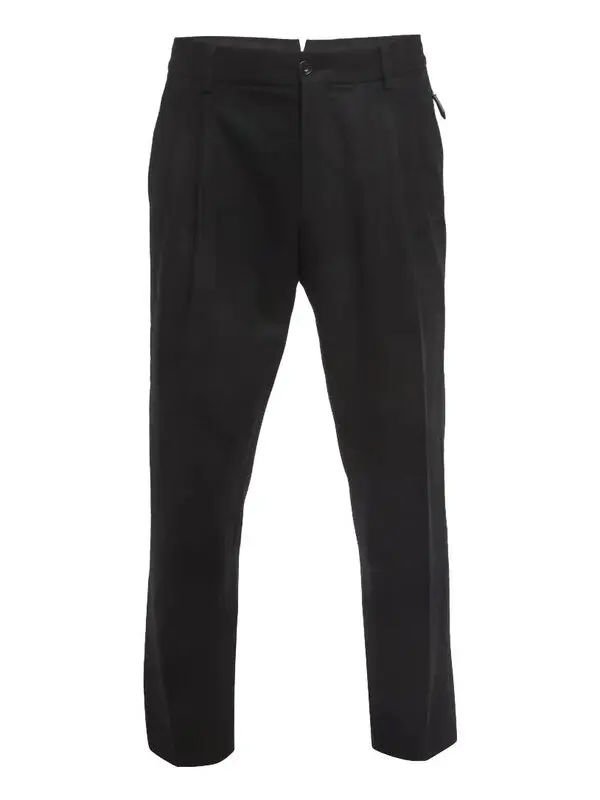 Burberry Wool Straight-fit Trousers - Black