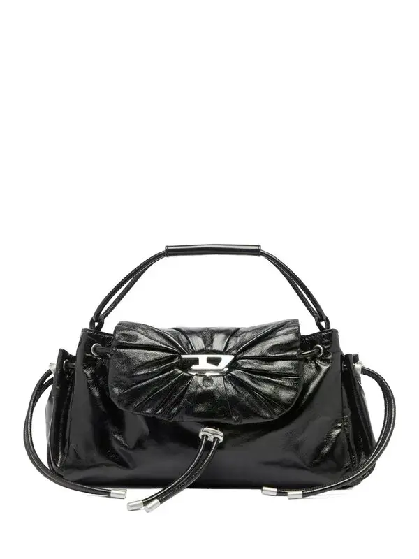 DIESEL® Scrunch-d Leather Handbag - Black