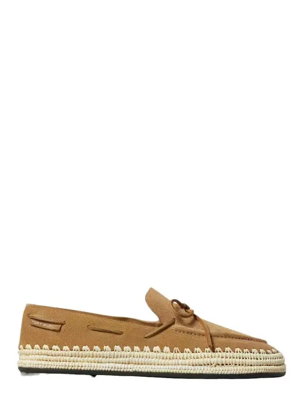 Tory Burch Raffia Trimmed Loafers - Neutrals